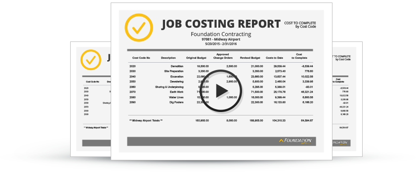 Custom Construction Reports by FOUNDATION Construction Accounting Software